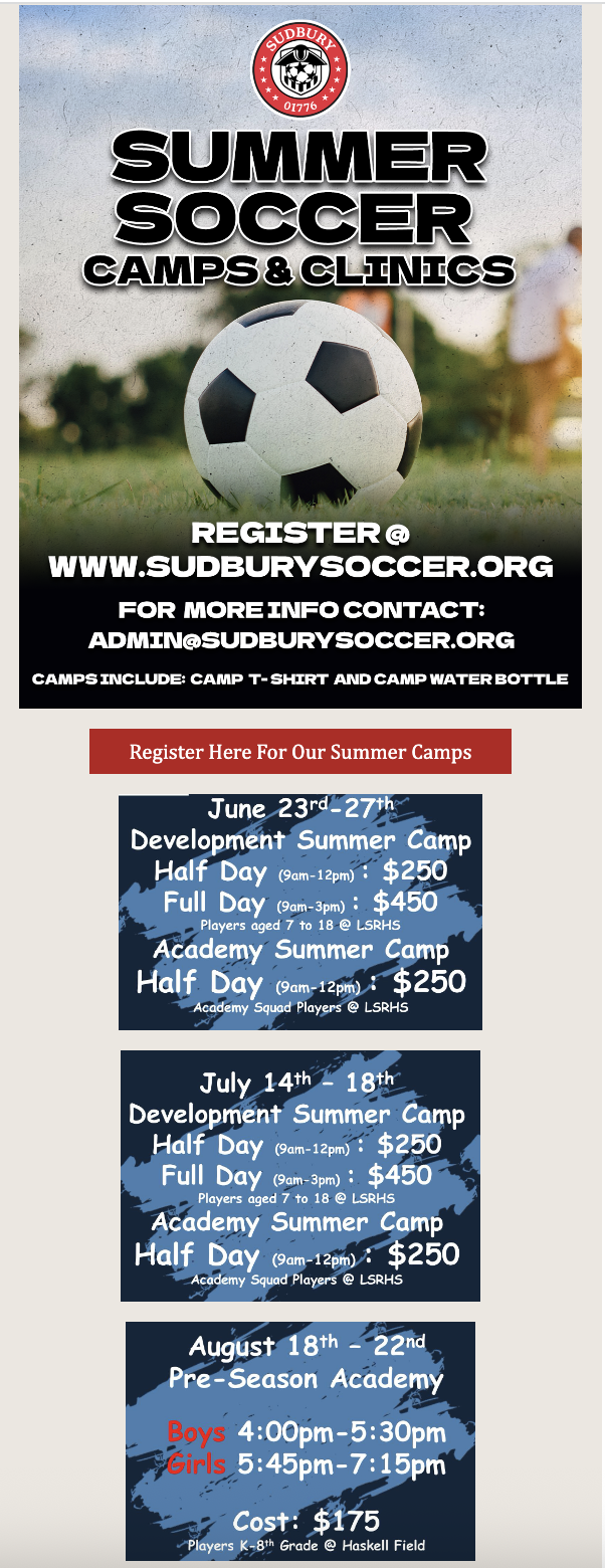 Our 2025 Summer Soccer Camps | Sudbury Youth Soccer